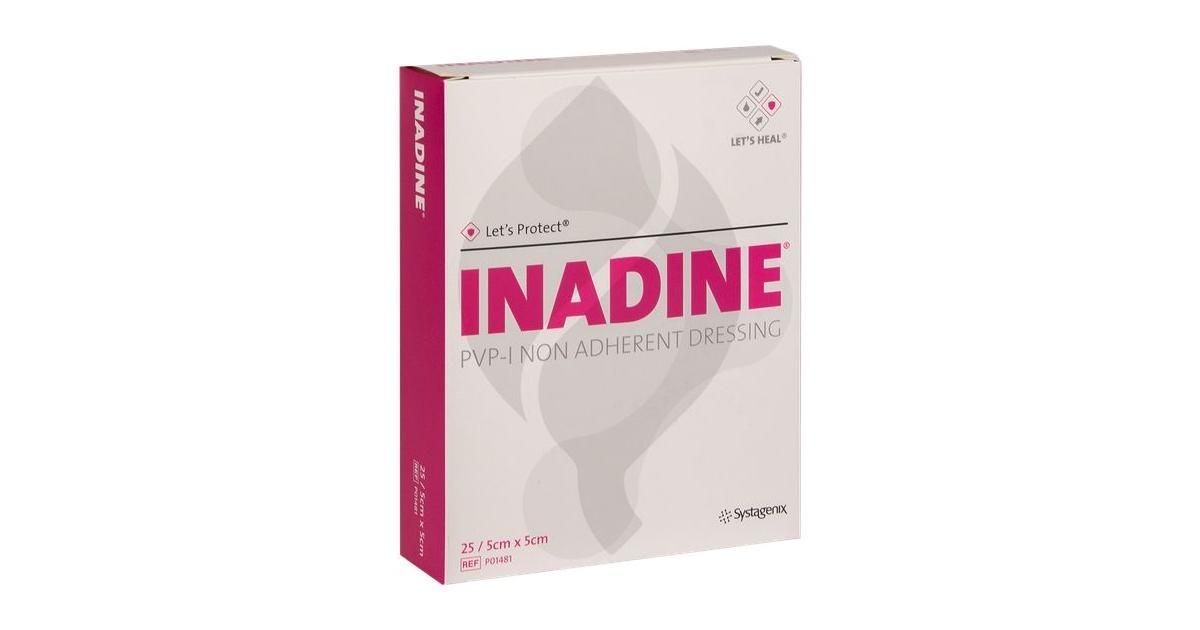 Inadine 5x5cm povidone-Iodine impregnated compress box25 | Leafsis